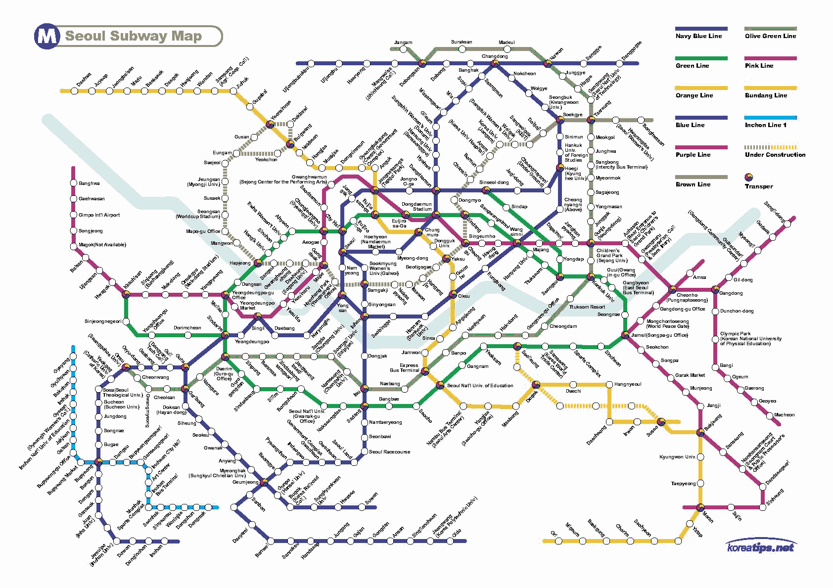 2017 South Korea Subway Map - Map